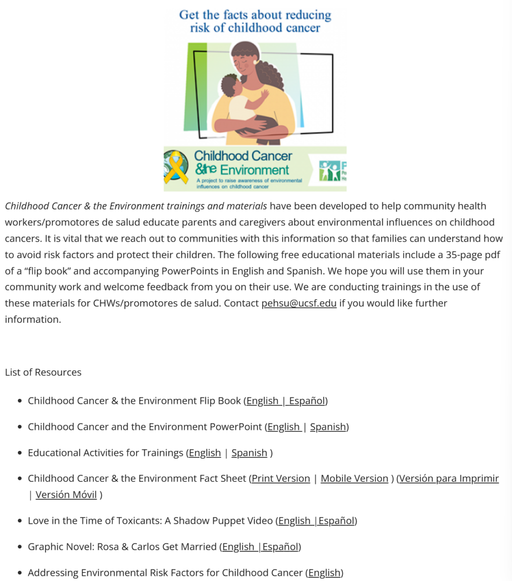 Community Outreach and Education Tools - Childhood Cancer and the ...